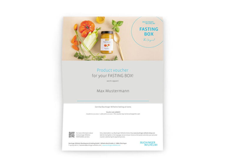 Voucher FASTING BOX - Buchinger Wilhelmi Online Shop